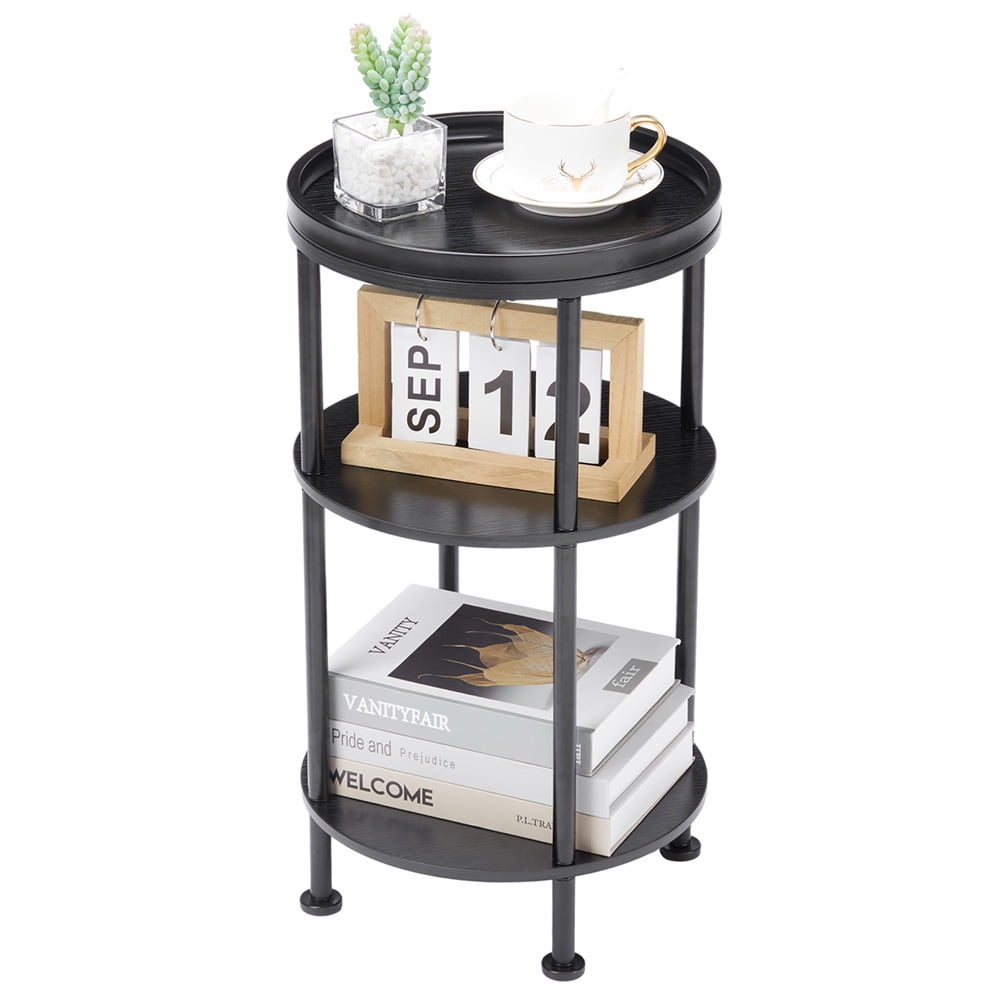 Side Table, Small Round Side Table for Small Spaces, 3-Tier Round ...