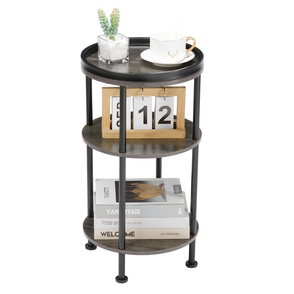 Side Table, Small Round Side Table for Small Spaces, 3-Tier Round ...