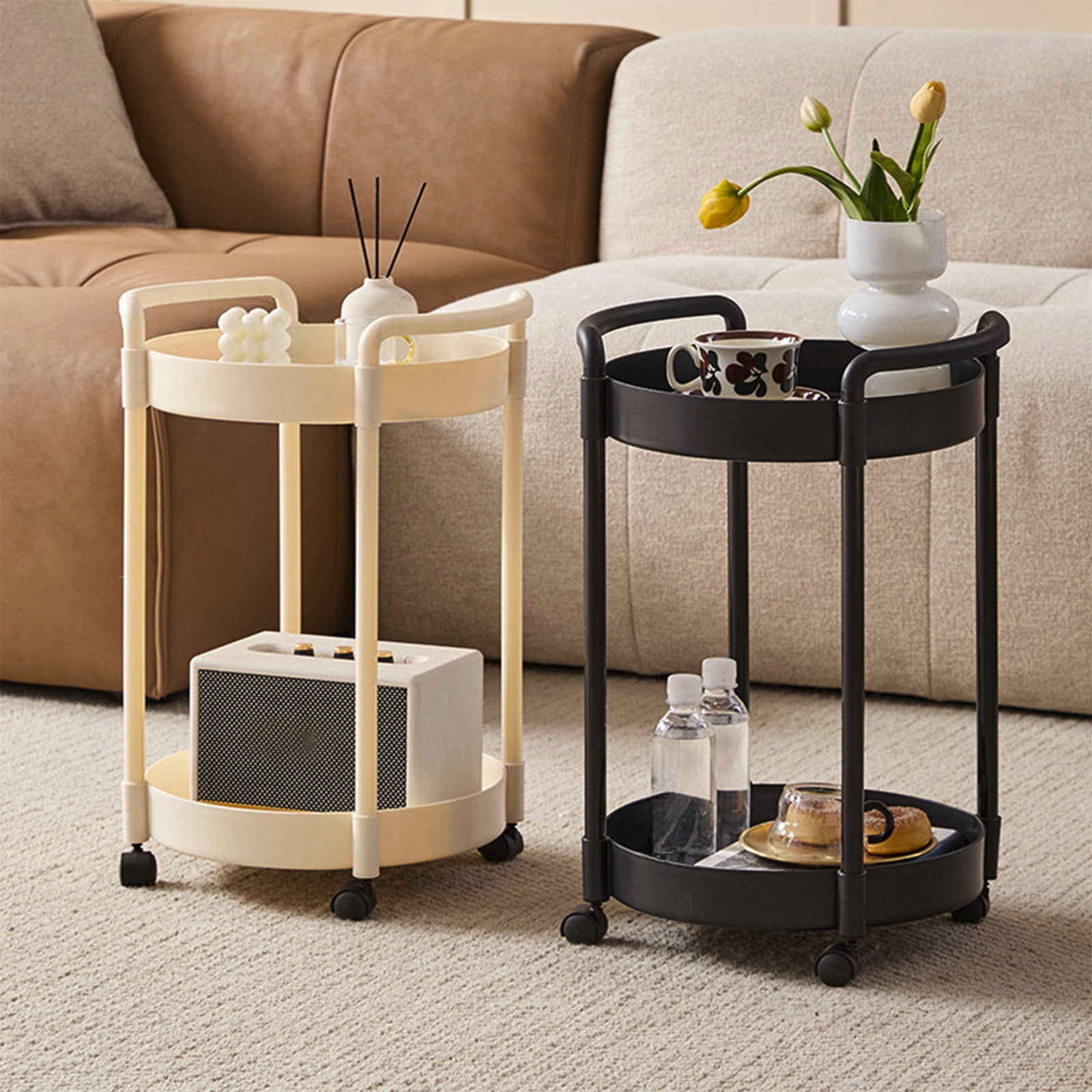 Side Table, Storage Rack, Coffee Table, Portable Shelves - Mobile ...