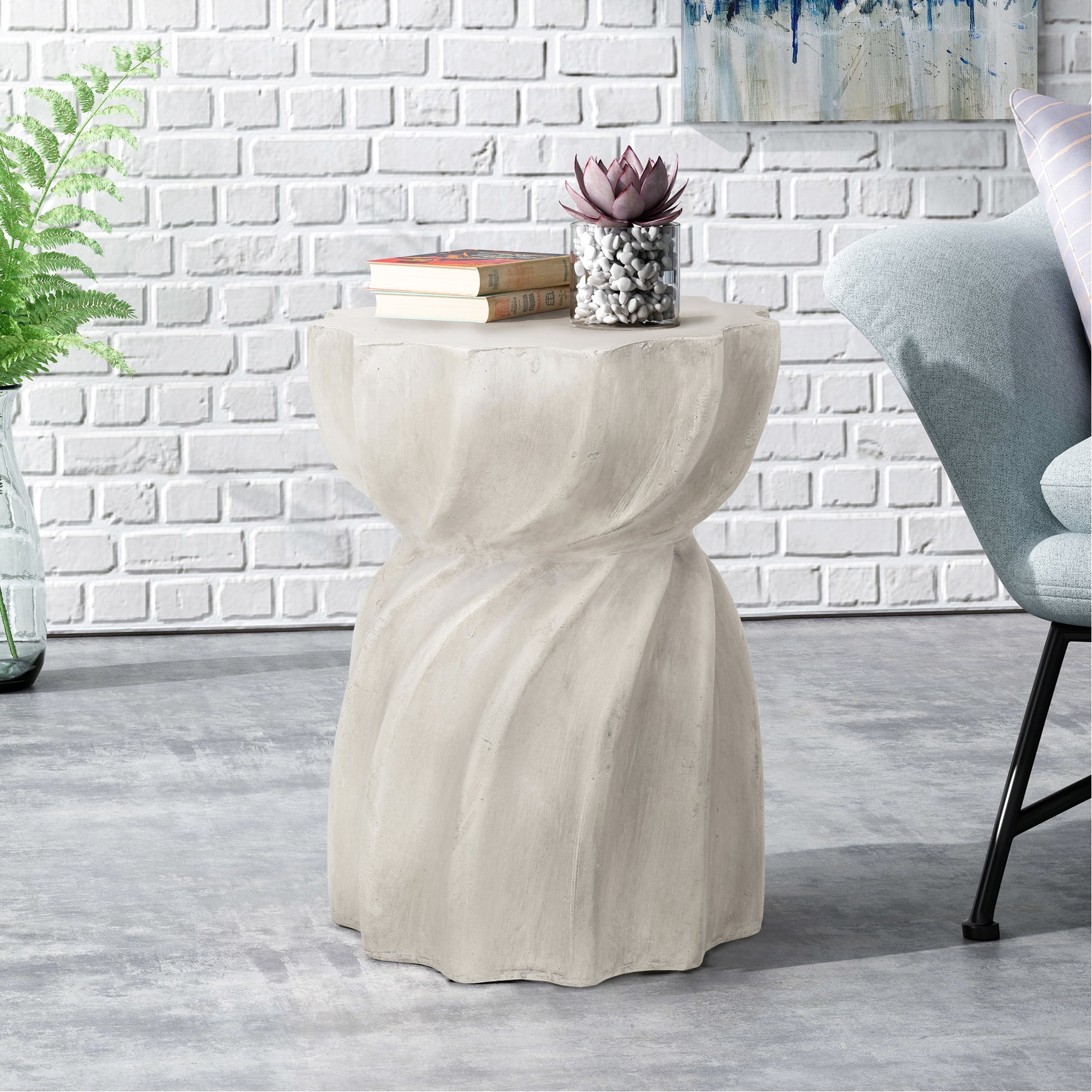 Side Table - Transform Patio With Style. Grey Magnesium Oxide, 14"x14 ...