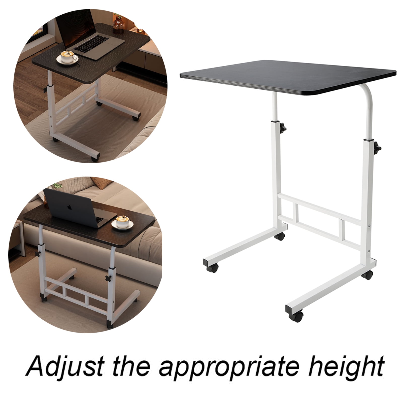 Side Table with Wheels, End Table for Living Room Bedroom, Snack Side ...