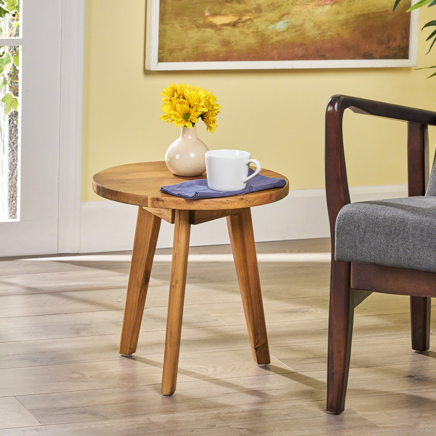Side Table with Round Top | Adds a Playful Element to Rooms | Acacia ...