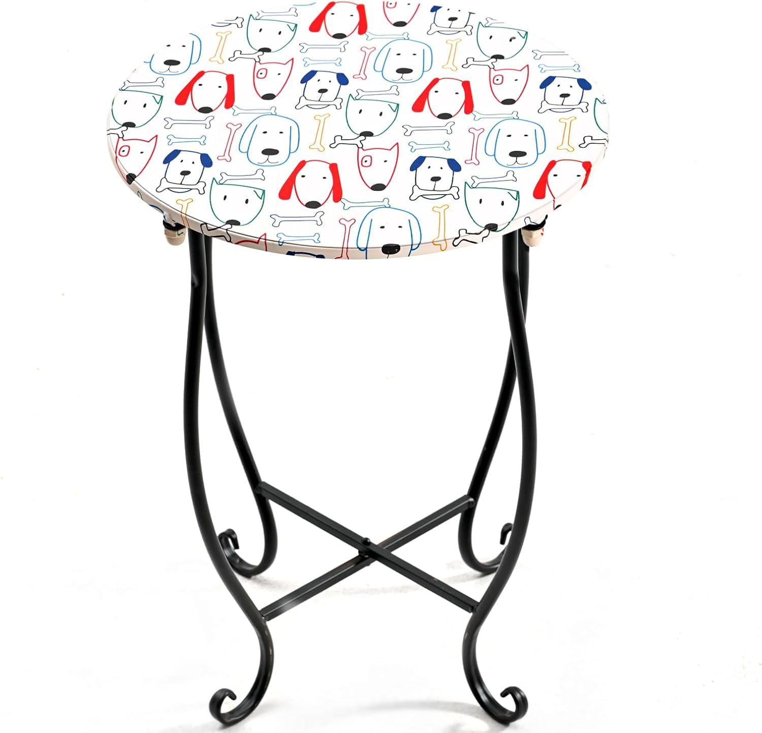 Side Tables for Patio, 14" Indoor Outdoor Metal Side Table for Poolside ...