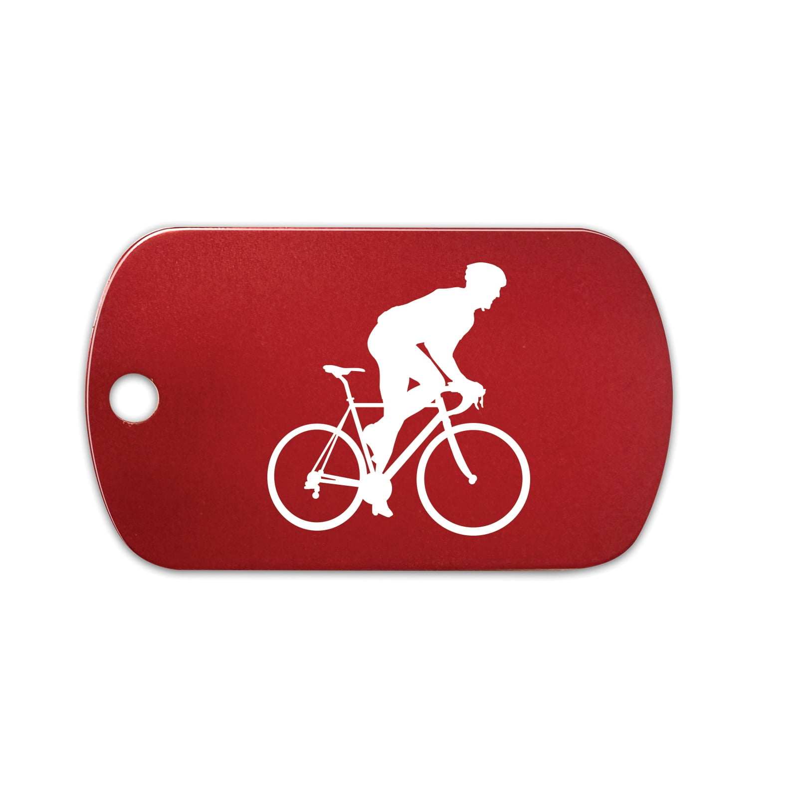 Side View Cycling GI Dog Tag Aluminum Keychain road bike triathlon ...
