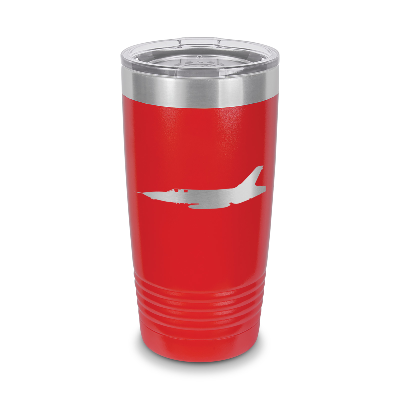 Side View F-105G Tumbler 20 oz - Laser Engraved w/ Clear Lid ...