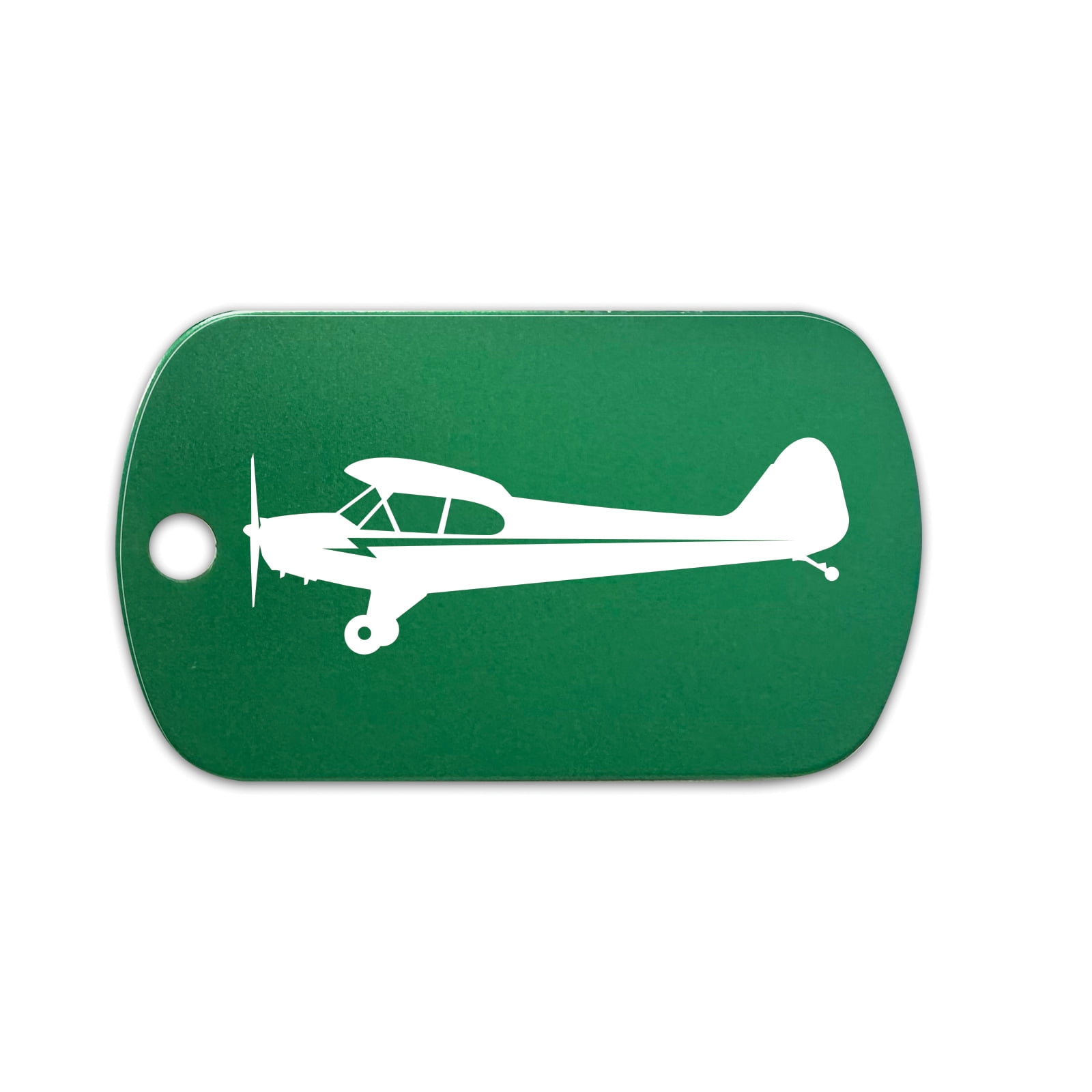 Side View Piper J3 Cub Airplane GI Dog Tag Aluminum Keychain plane ...