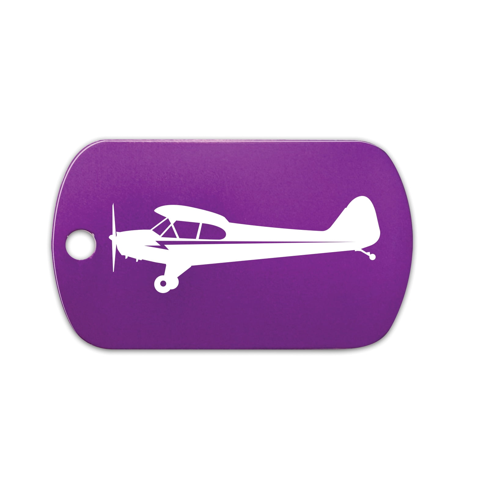 Side View Piper J3 Cub Airplane GI Dog Tag Aluminum Keychain plane ...