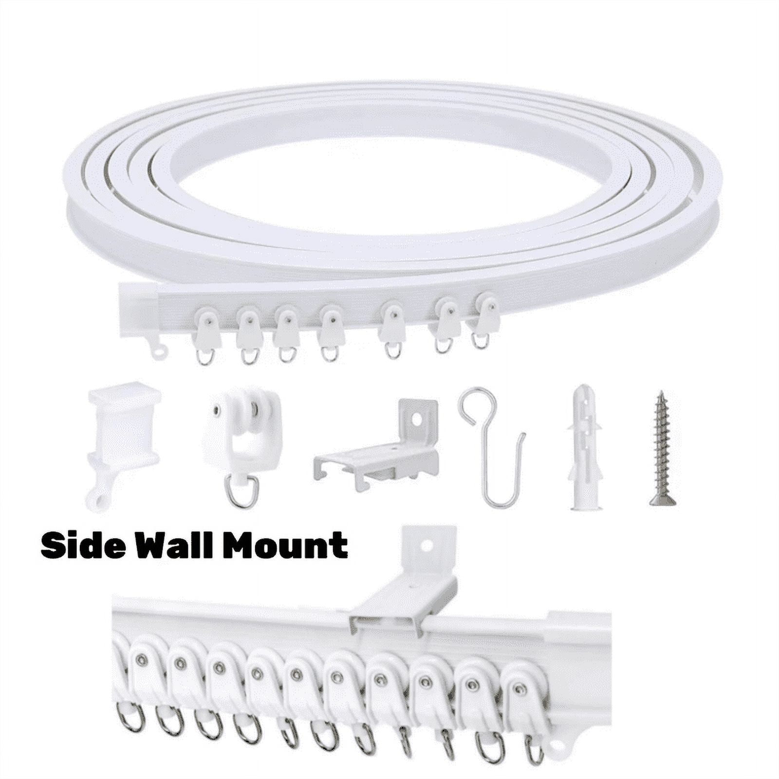 Side Wall Mount Curtain Track, Dingrich 5m(16.4 ft) Flexible Bendable ...