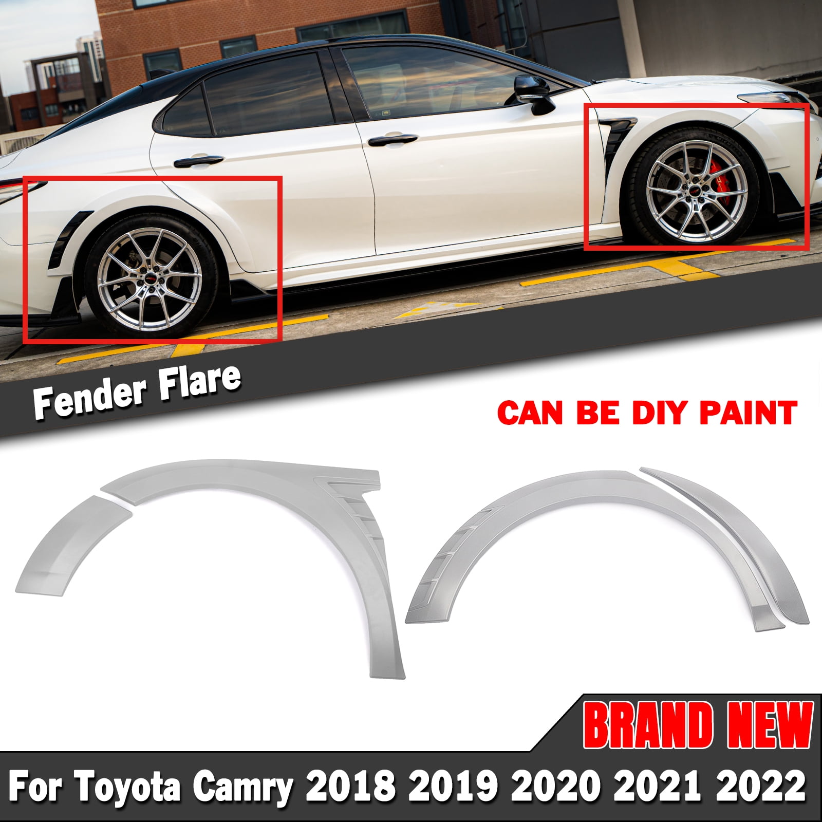 YOFER Unpainted Fender Flares Kit for 2018-2024 Toyota Camry SE XSE ...