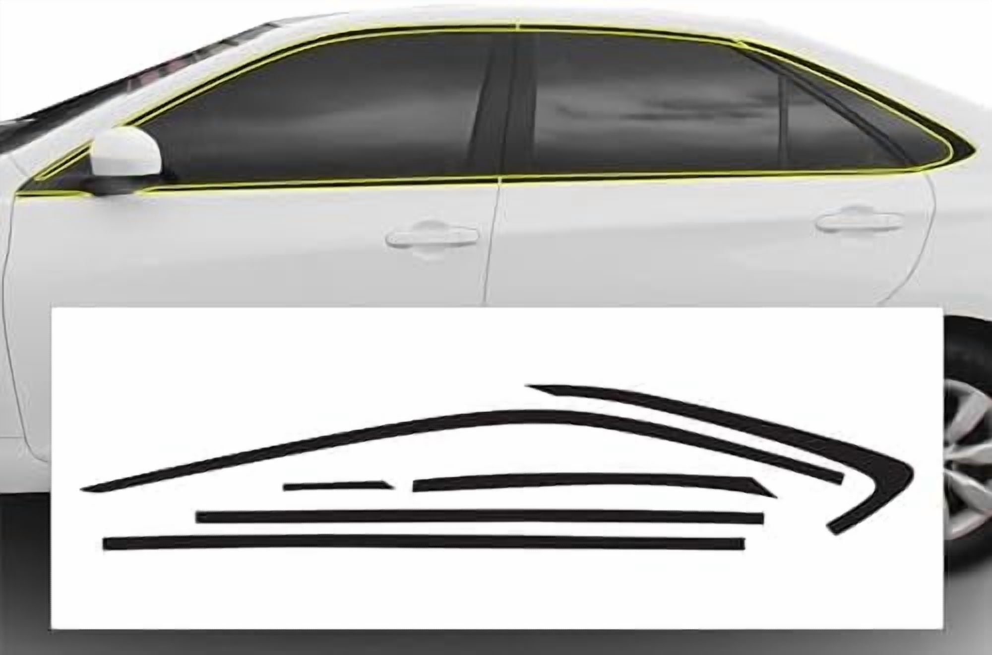 Side Window Chrome Delete Overlay Film Compatible with Toyota Camry ...