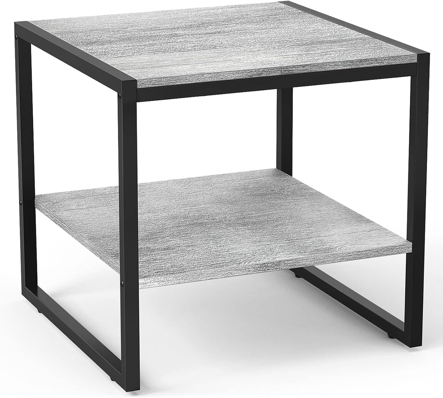 Side table, 20 inch square side table, modern nightstand with 2 tier ...