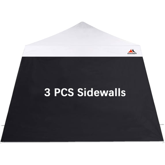 SideWall for 10x10ft Slant Leg Canopy Frame, 3 Pack SunWall Only,Black ...