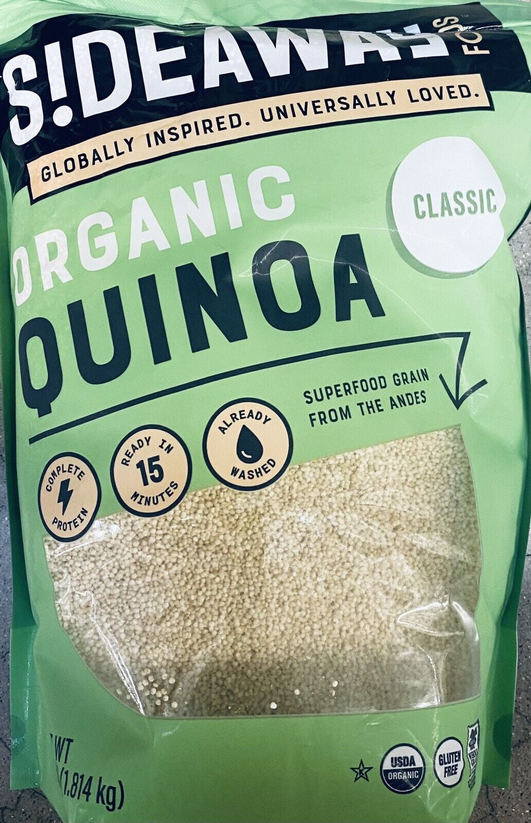 Sideaway Foods ORGANIC QUINOA Superfood Grain GLUTEN FREE & Washed 64 ...
