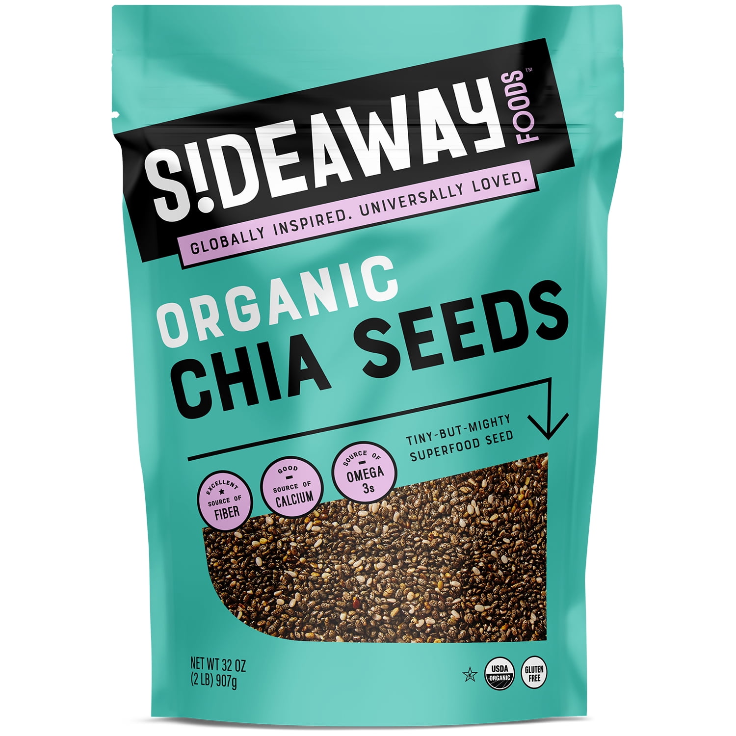 Sideaway Foods, Superfood Organic Chia Seeds 32oz (Pack of 1) - Walmart.com