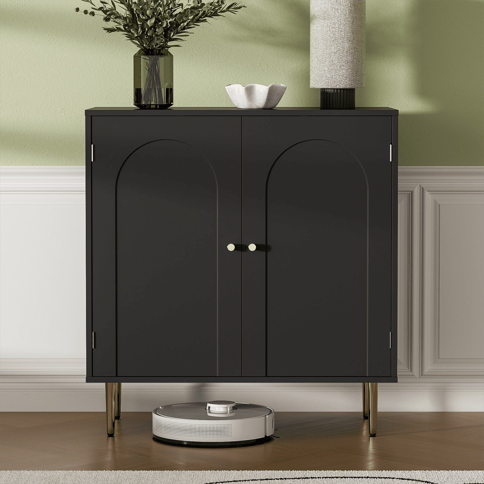 Sideboard Buffet with 2 Doors, Coffee Bar Cabinet with Adjustable Shelf ...