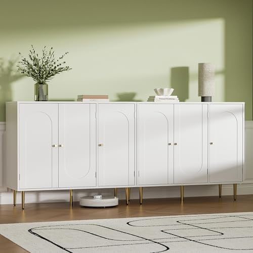 Sideboard Buffet with 3 Doors (2-Set), Coffee Bar Storage Cabinet with ...