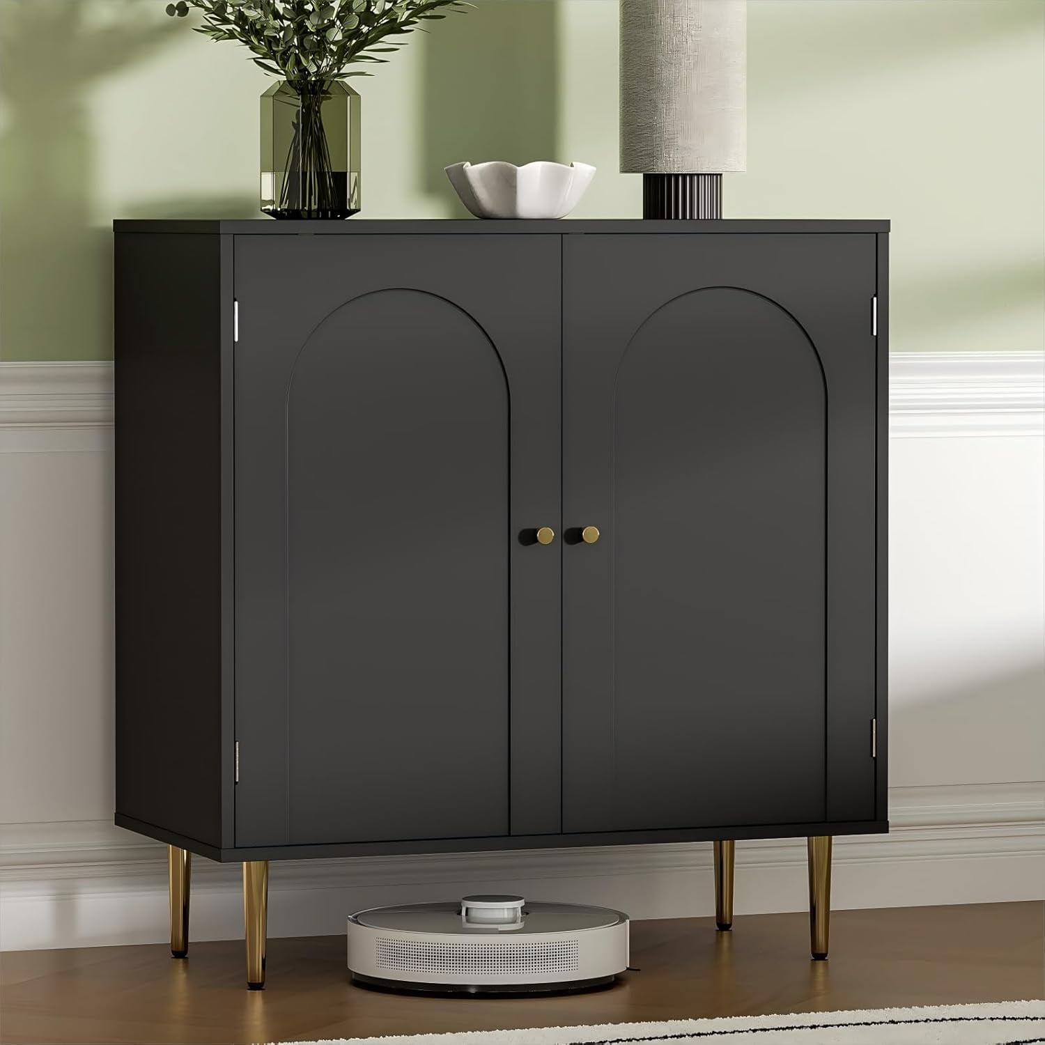 Sideboard Buffet Cabinet with 2 Doors, Coffee Bar with Adjustable Shelf ...