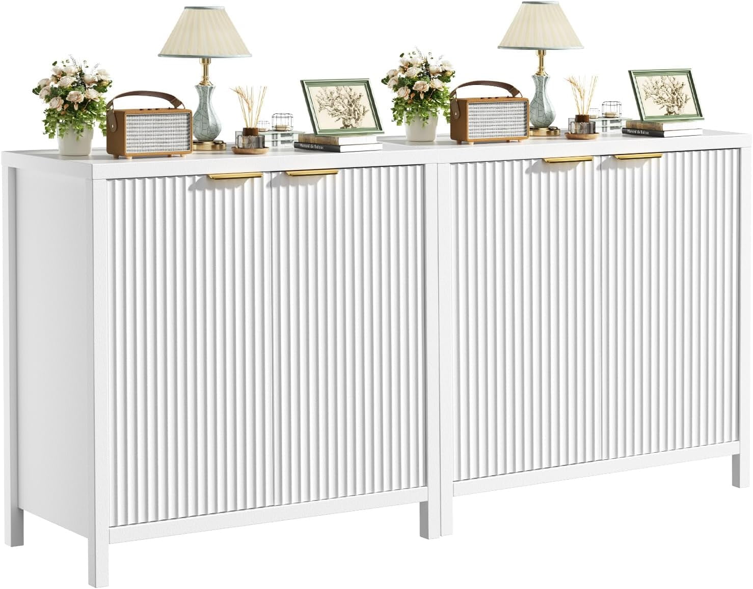 Sideboard Buffet Cabinet, 31" Storage Cabinet with 2 Doors and ...