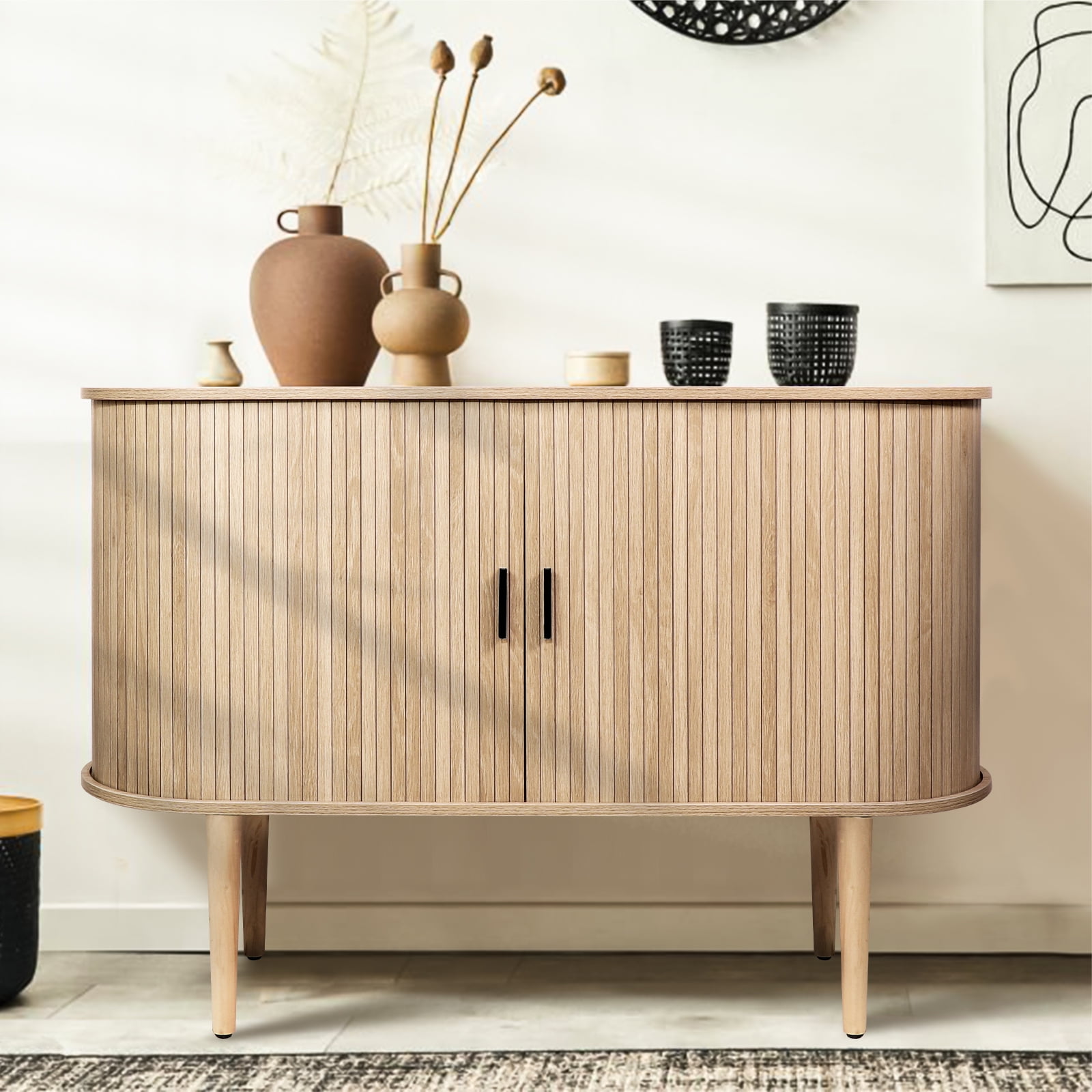 Sideboard Buffet Cabinet, 47.2" Storage Cabinet with Sliding Doors and ...