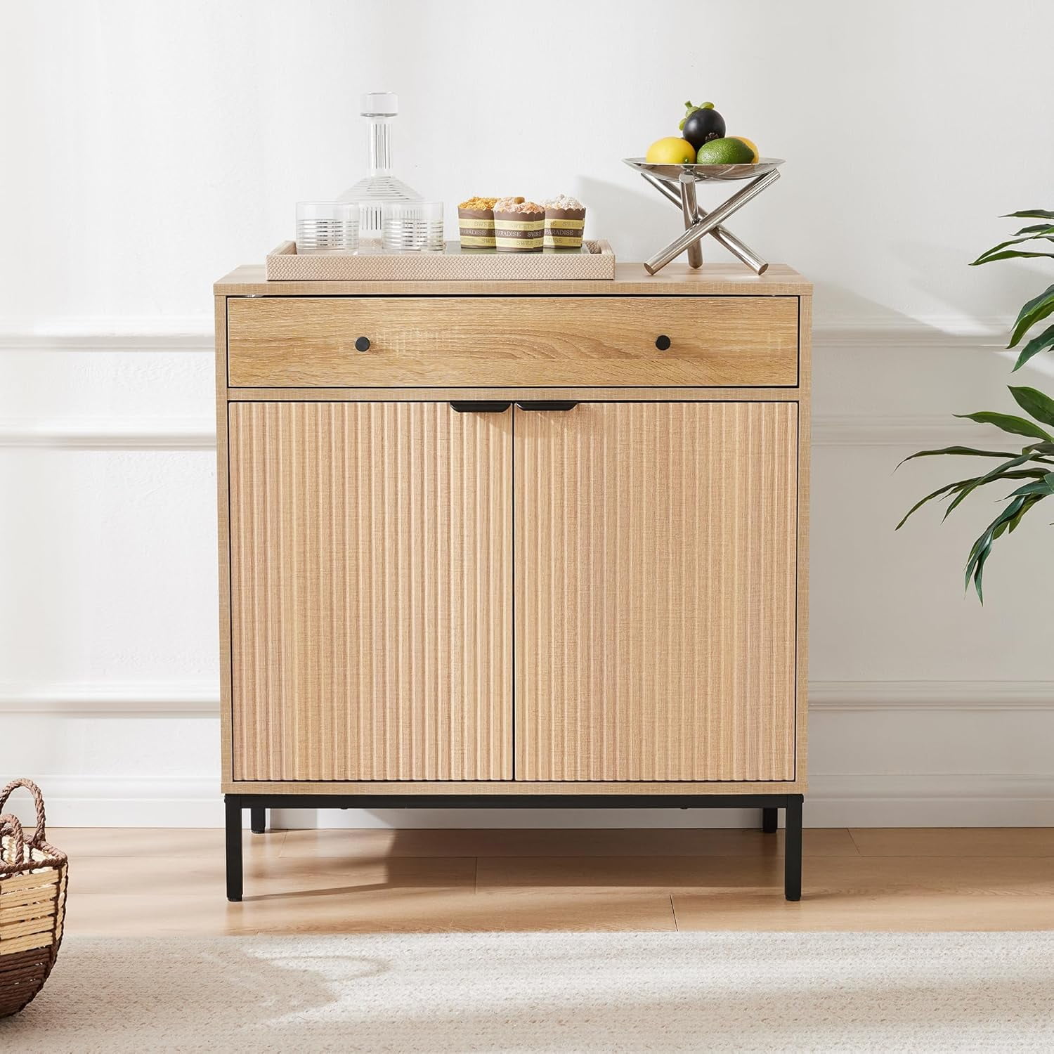 Sideboard Buffet Cabinet with Drawer, Farmhouse Coffee Bar Station ...