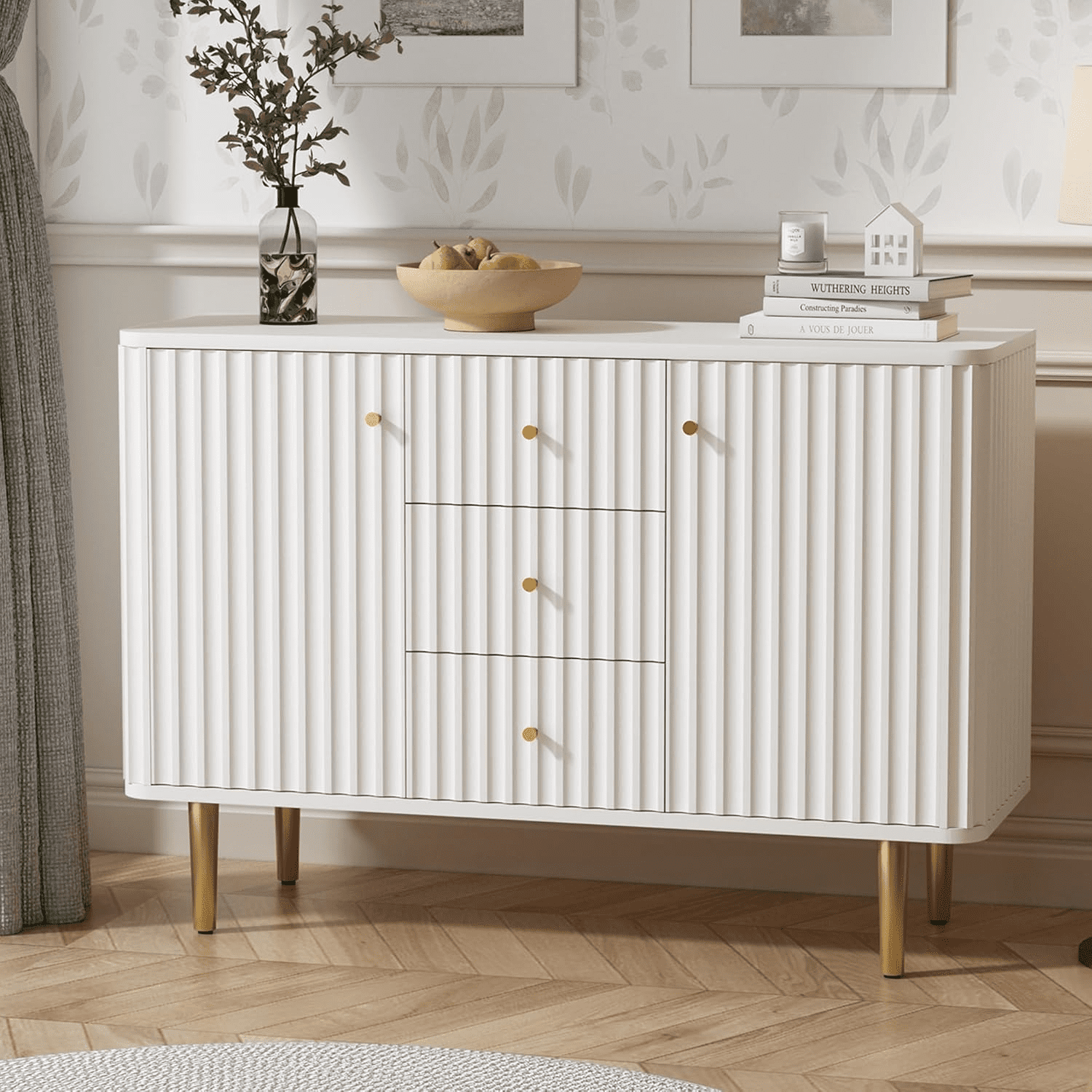 Sideboard Buffet Cabinet with Drawers GUBUONIP 48&GUBUONIP#34;GUBUONIP ...