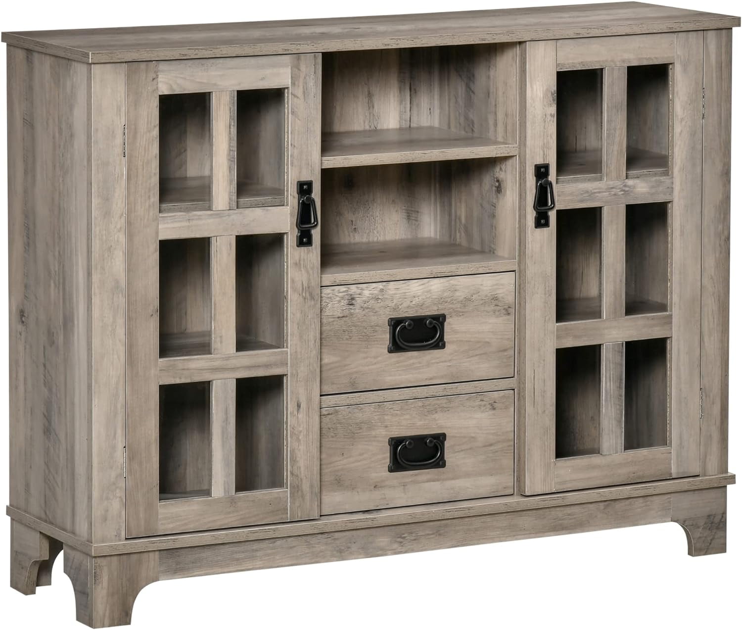 Sideboard Buffet Cabinet, Glass Door Kitchen Cabinet, Coffee Bar ...