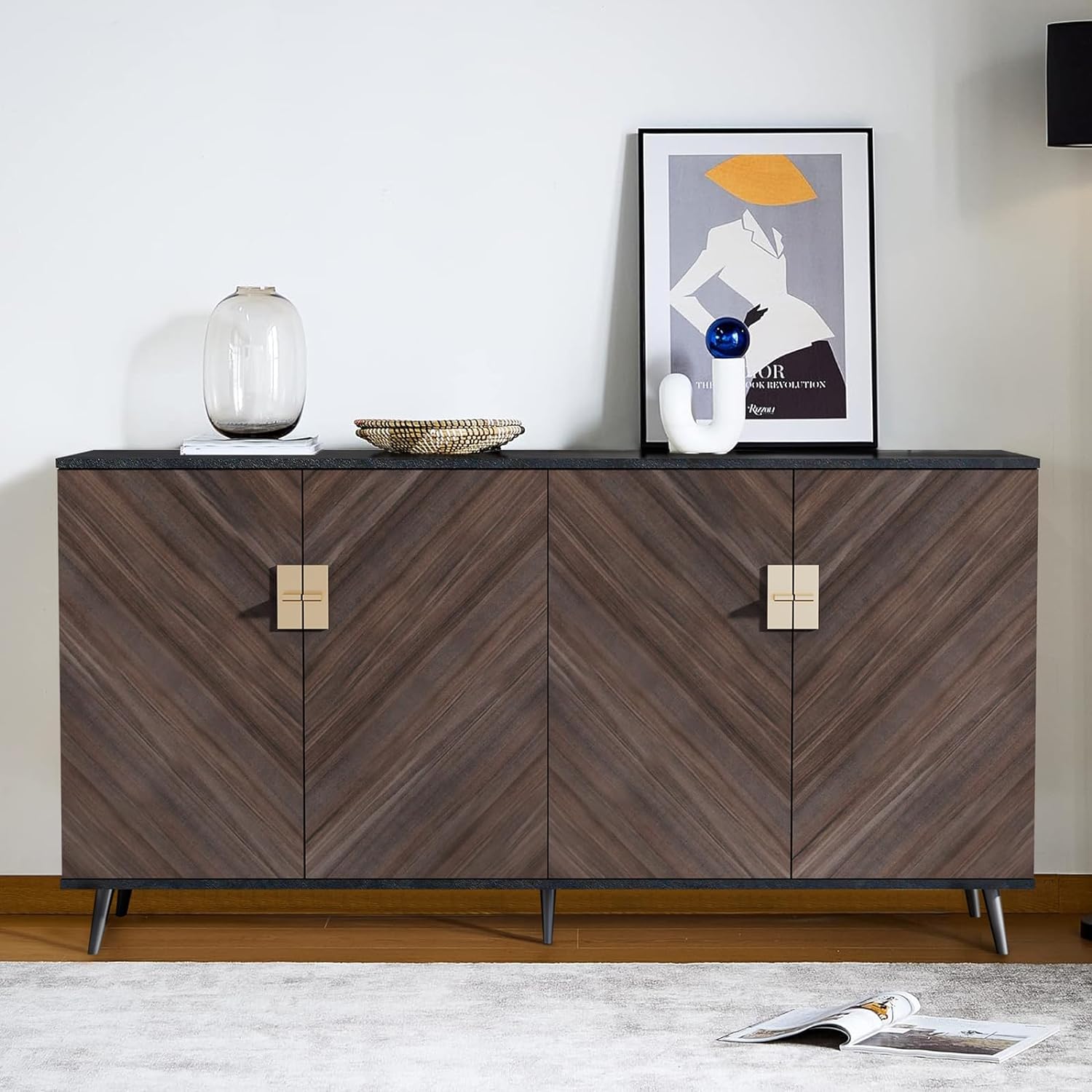 PixonSign Sideboard Buffet Cabinet, Kitchen Storage Cabinet with 2 ...