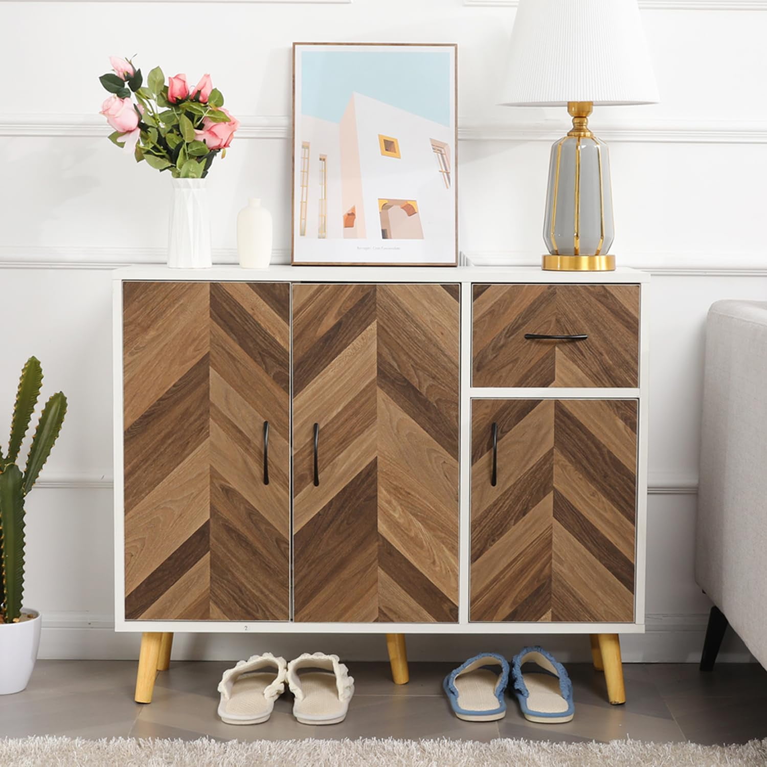 Sideboard Buffet Cabinet with Storage - 3 Doors Storage Cabinet with ...