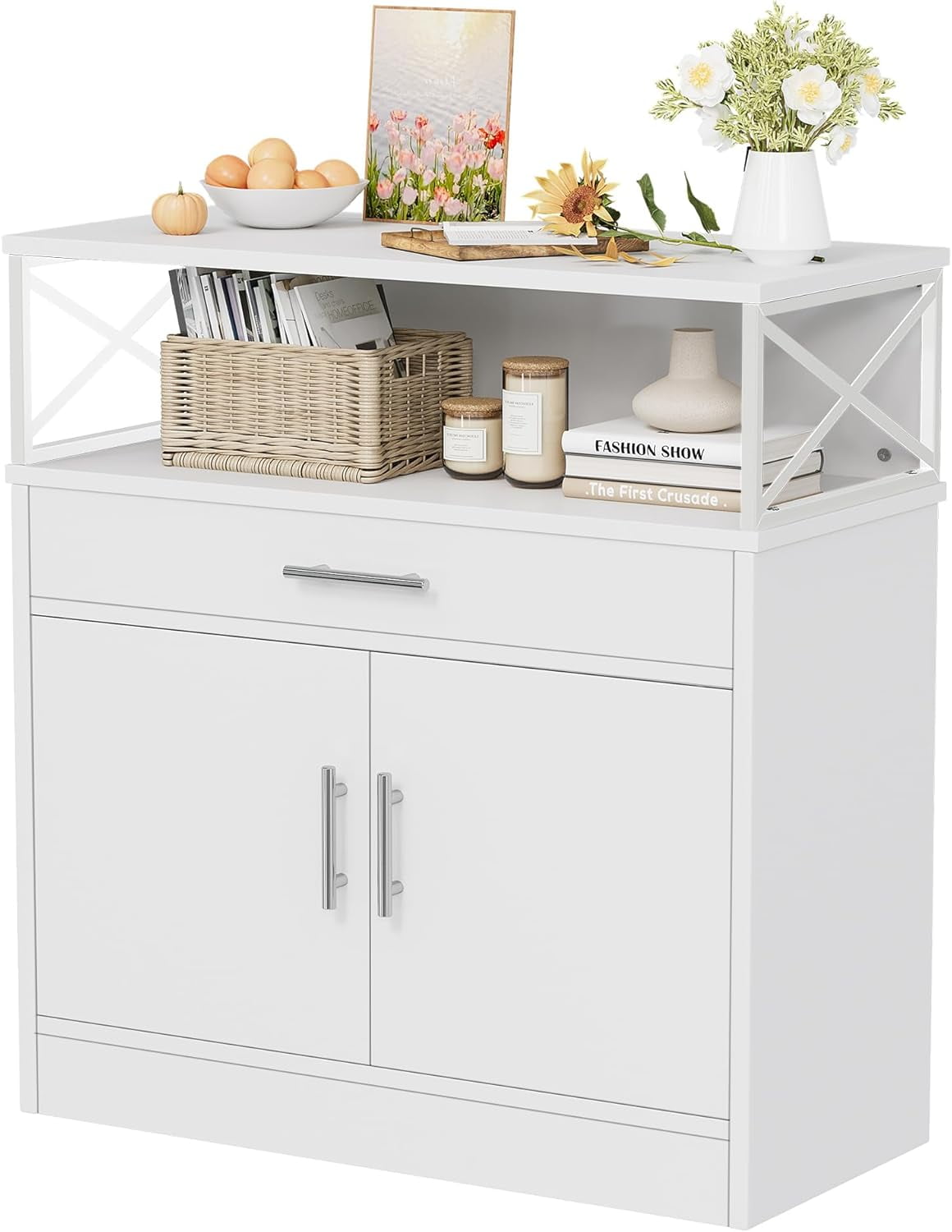 Sideboard Buffet Cabinet with Storage, 32” Modern Kitchen Storage ...