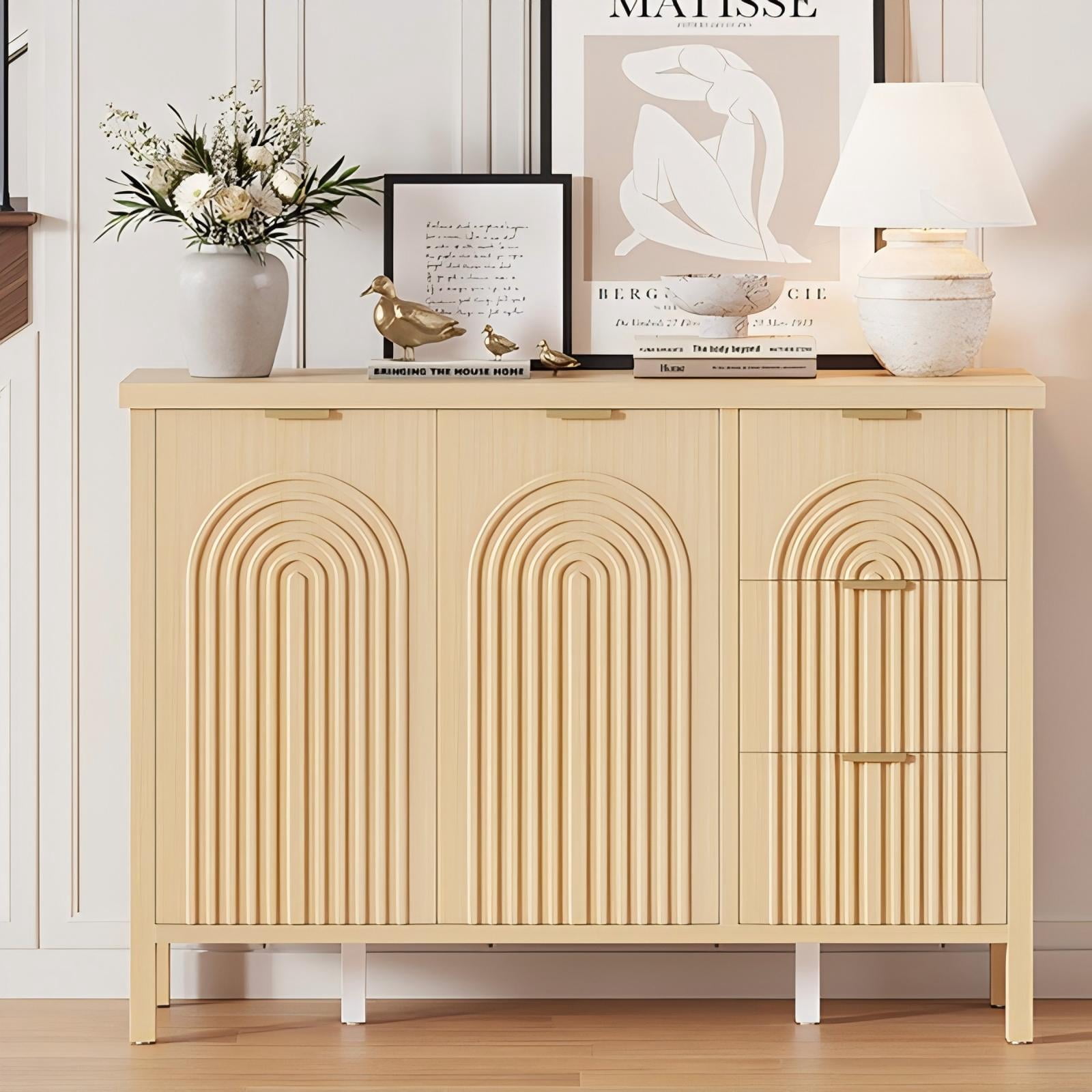 Sideboard Buffet Cabinet with Storage, Accent Coffee Bar Cabinet with ...