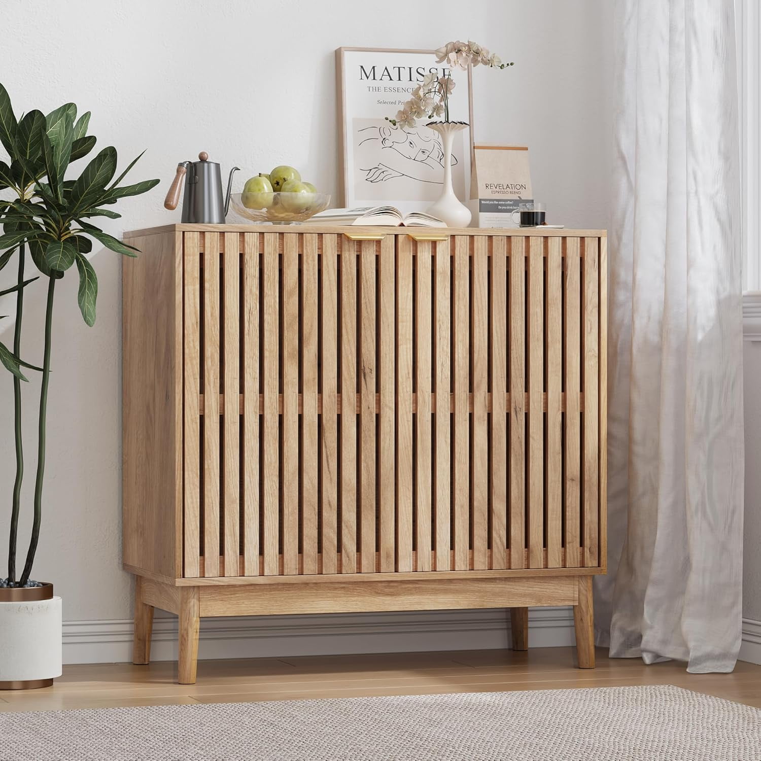 Sideboard Buffet Cabinet with Storage, Freestanding Kitchen Storage ...