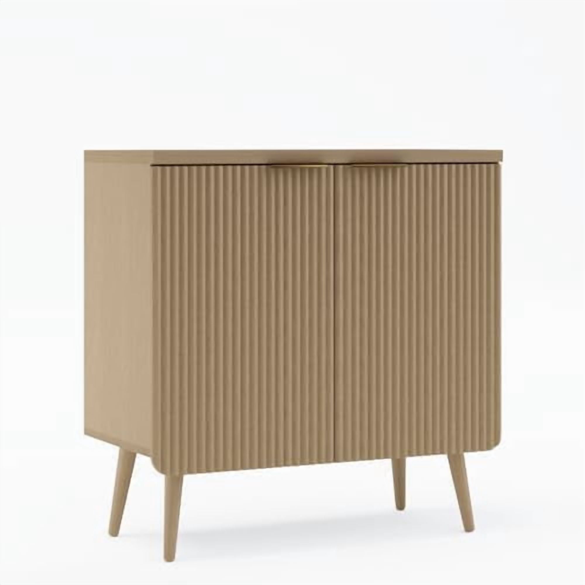 Sideboard Buffet Cabinet with Storage, Modern Fluted Accent Credenza ...