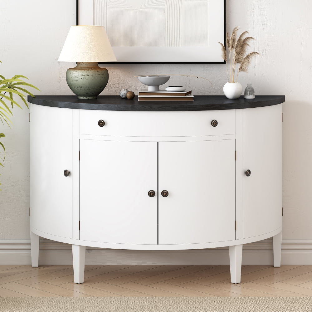 Sideboard Buffet Cabinet, Wood U-Shaped Curved Design Storage Cabinet ...