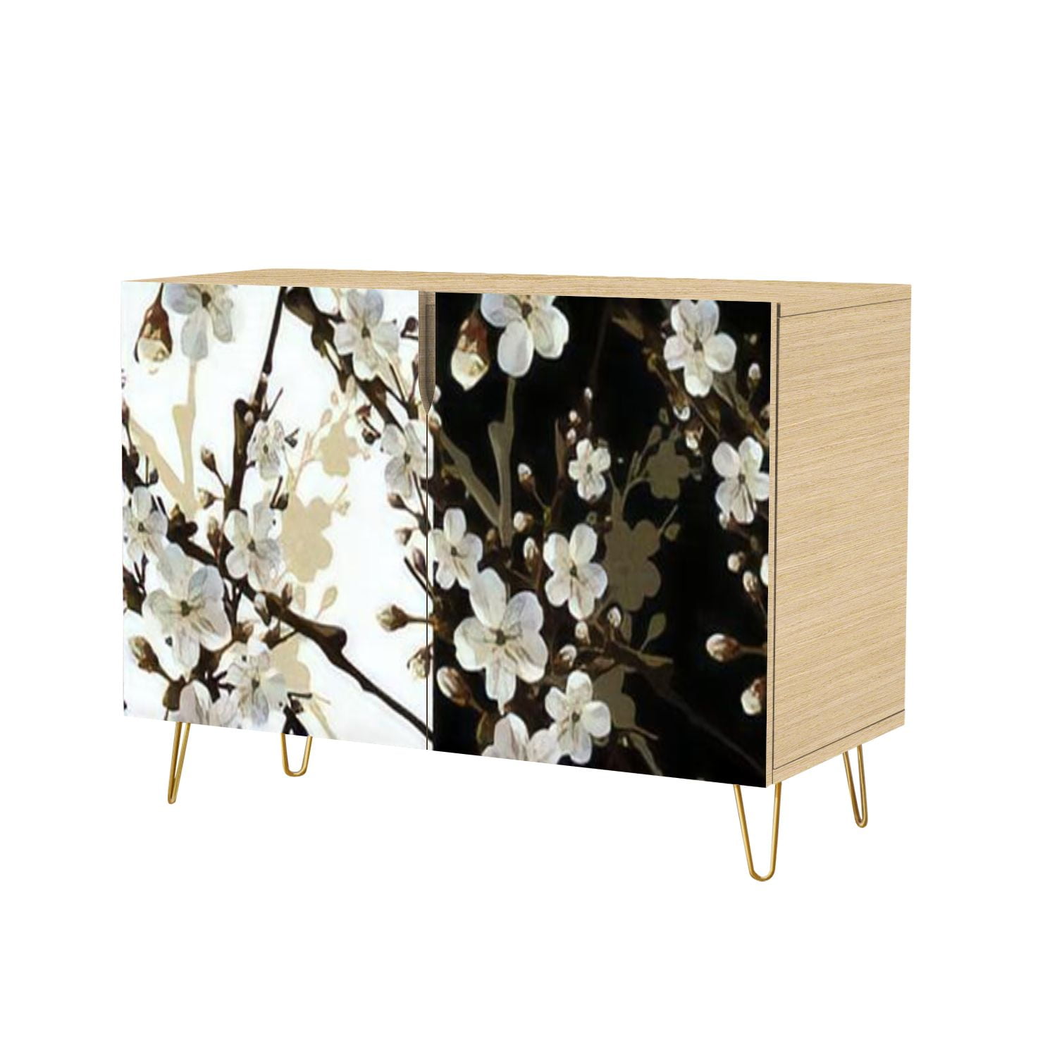 Sideboard Buffet Cabinet with Storage Abstract Elegance Seamless floral ...