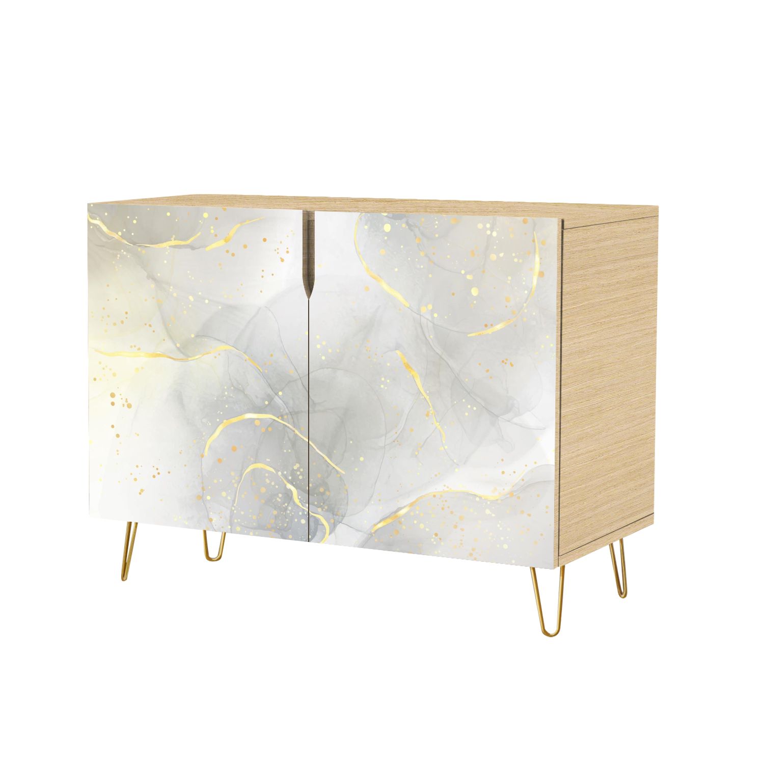 Sideboard Buffet Cabinet with Storage Abstract marble dusty grey blush ...