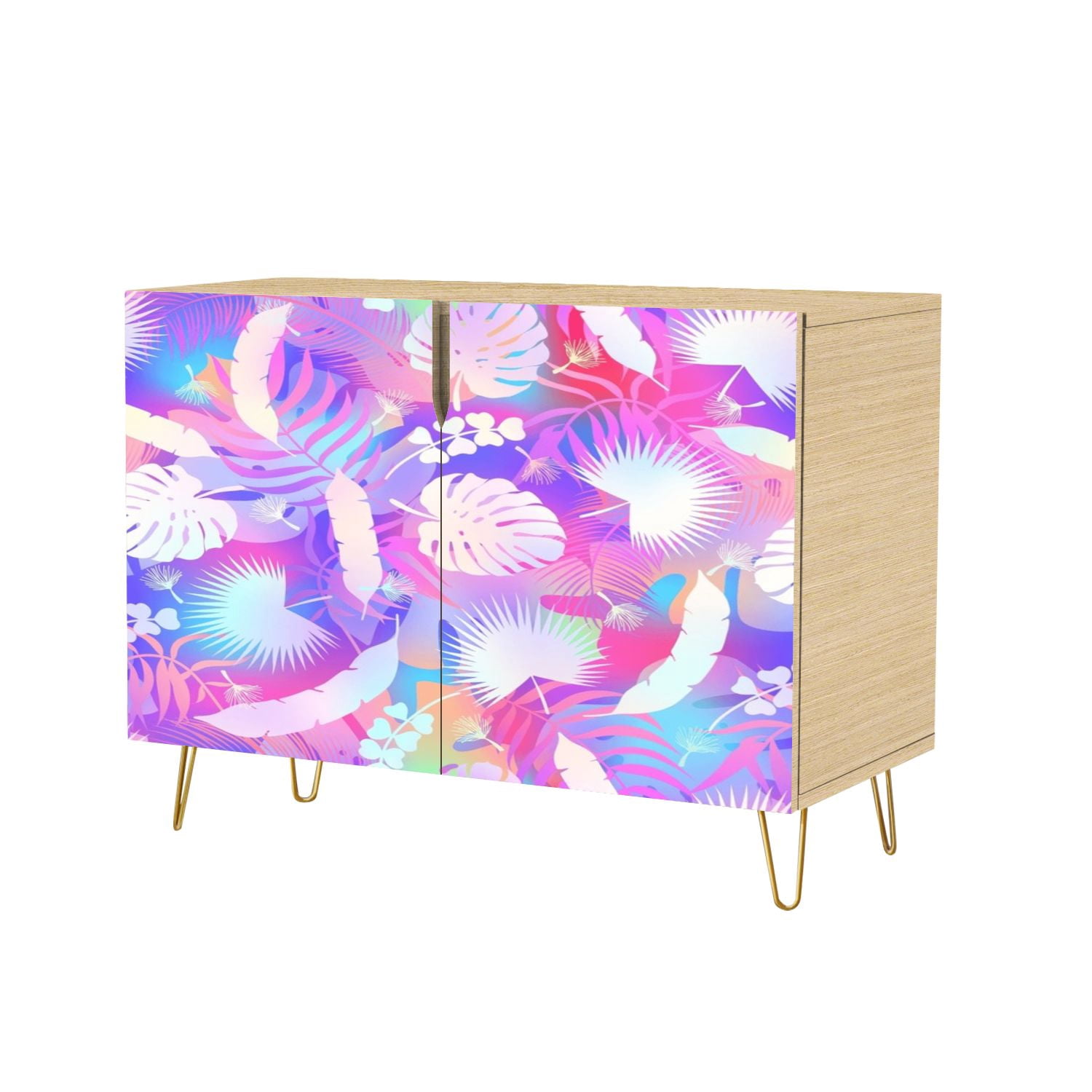 Sideboard Buffet Cabinet with Storage Abstract palm leaves seamless ...