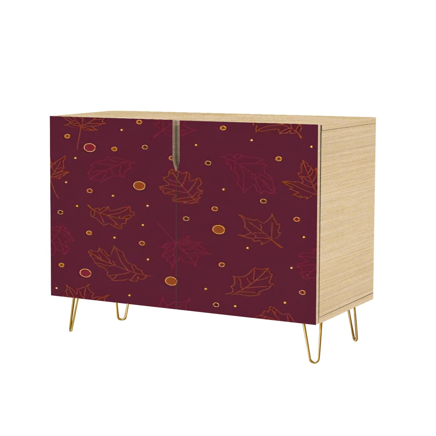 Sideboard Buffet Cabinet with Storage Autumn leaves seamless repeat ...