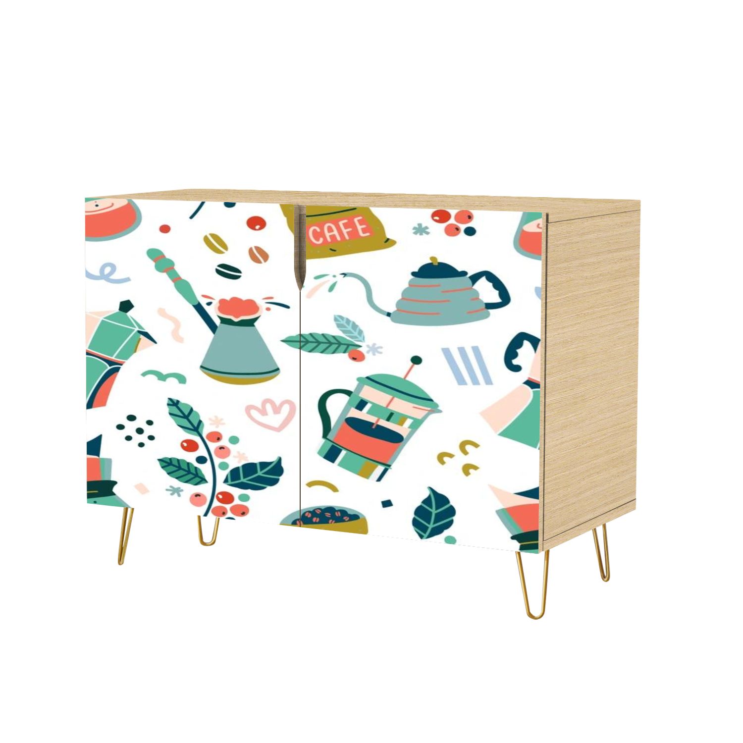 Sideboard Buffet Cabinet with Storage Coffee tools backdrop made simple ...