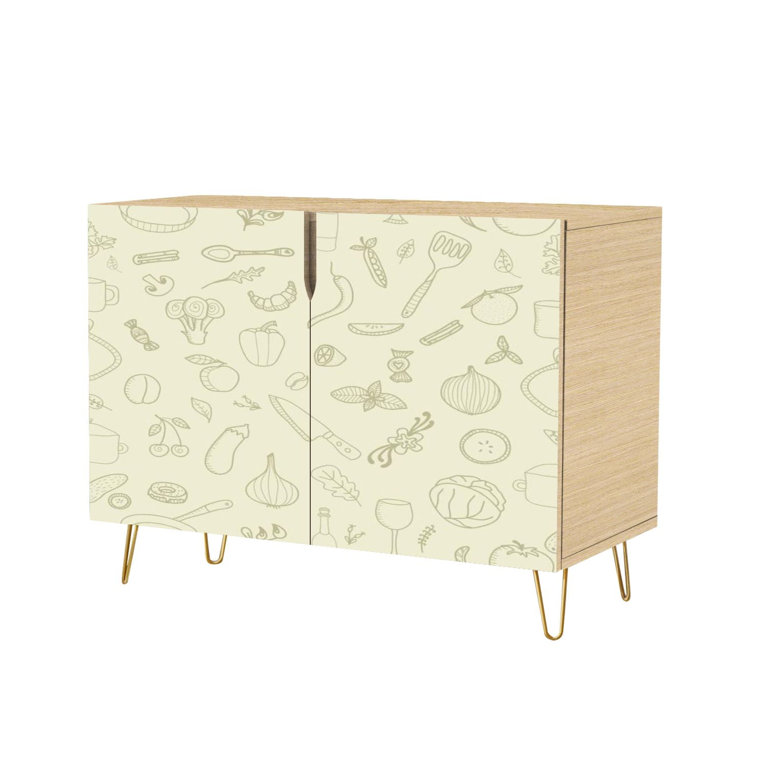 Sideboard Buffet Cabinet with Storage Cookware Kitchen utensils Food ...