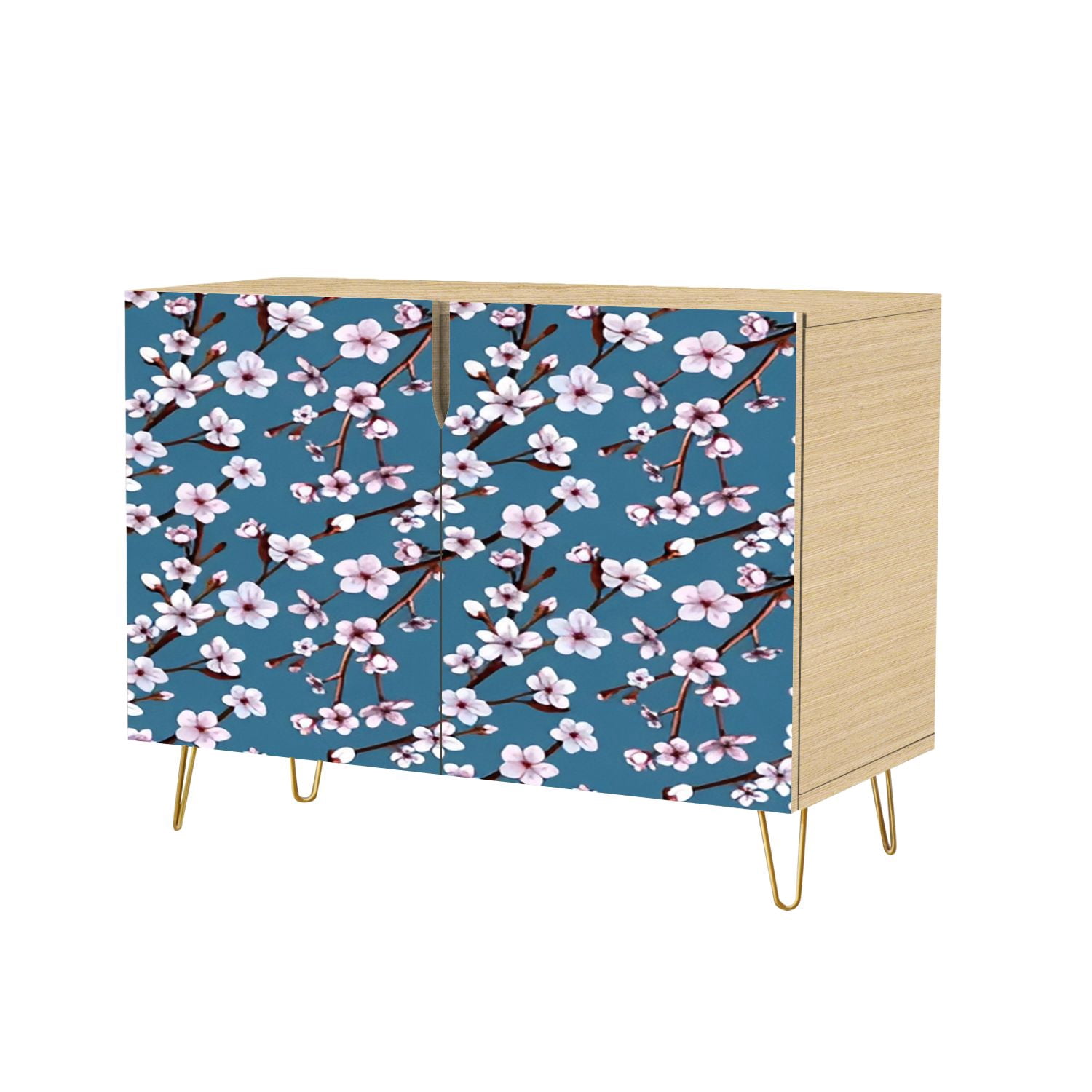 Sideboard Buffet Cabinet with Storage Delicate blooming japanese ...