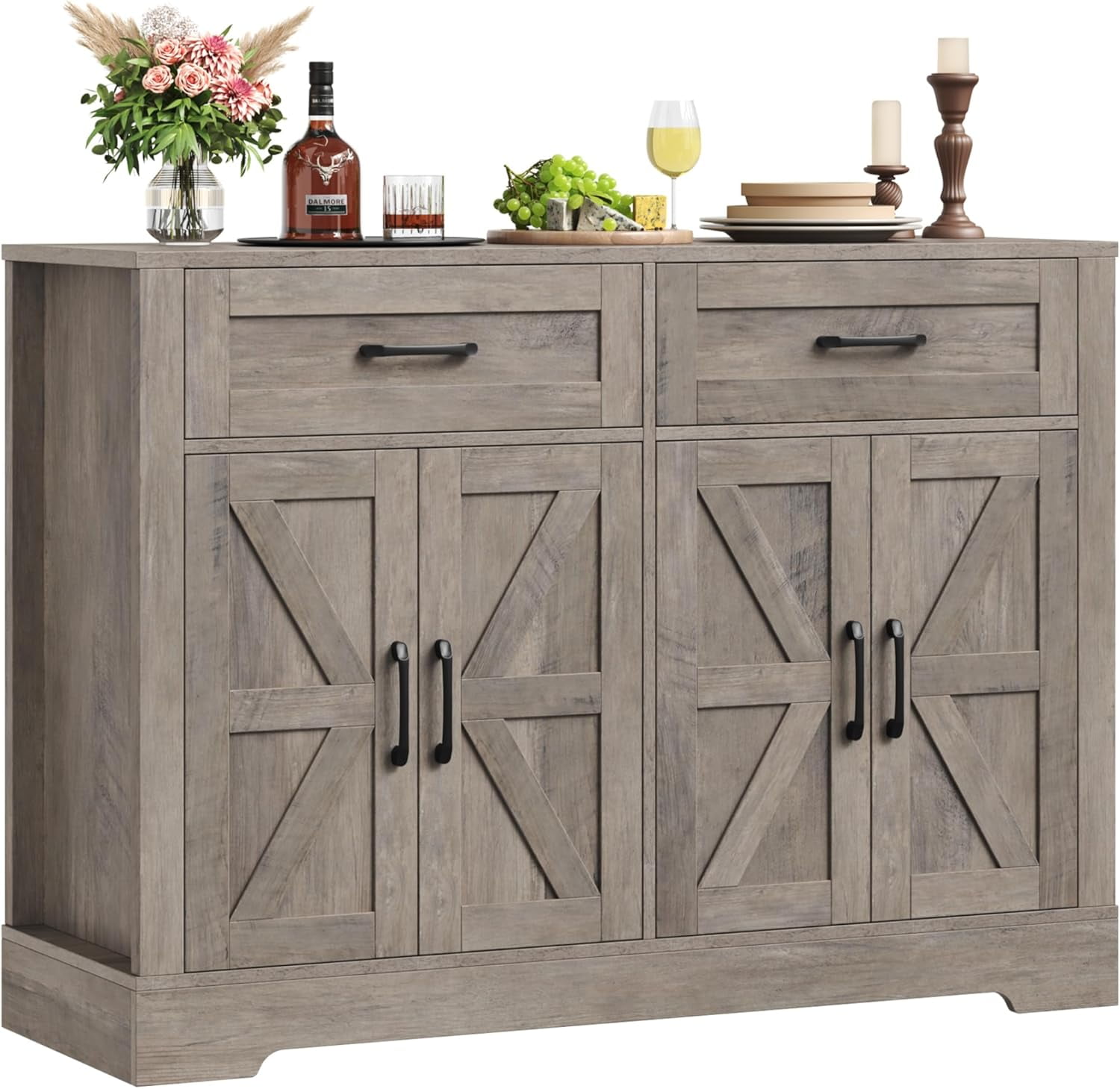 Sideboard Buffet Cabinet with Storage, Farmhouse Kitchen Buffet Table ...