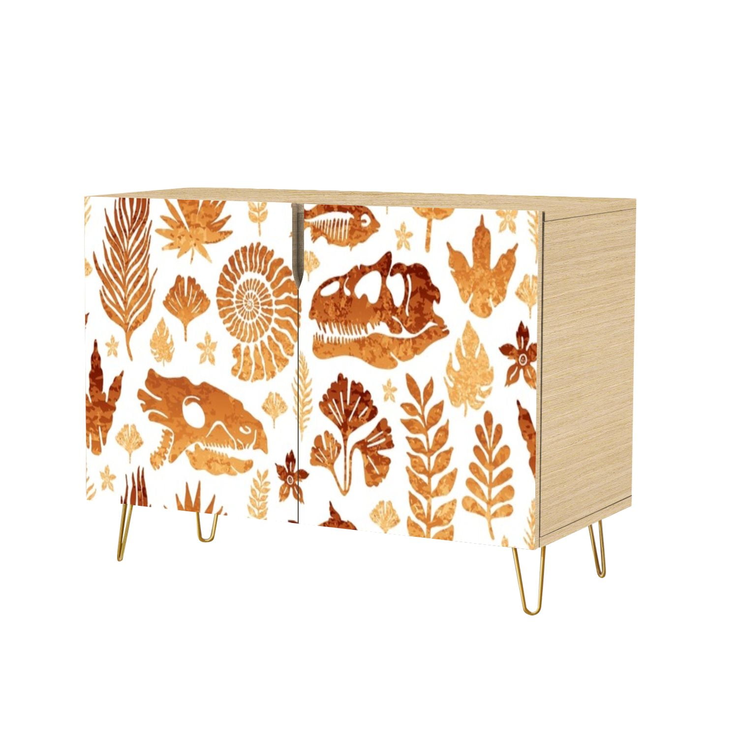 Sideboard Buffet Cabinet with Storage Fossil dino Seamless Dinosaur ...