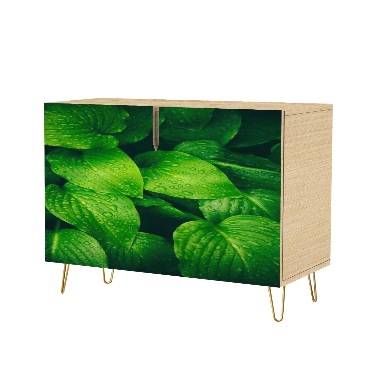 Sideboard Buffet Cabinet with Storage Green leaves with 2 Doors for ...