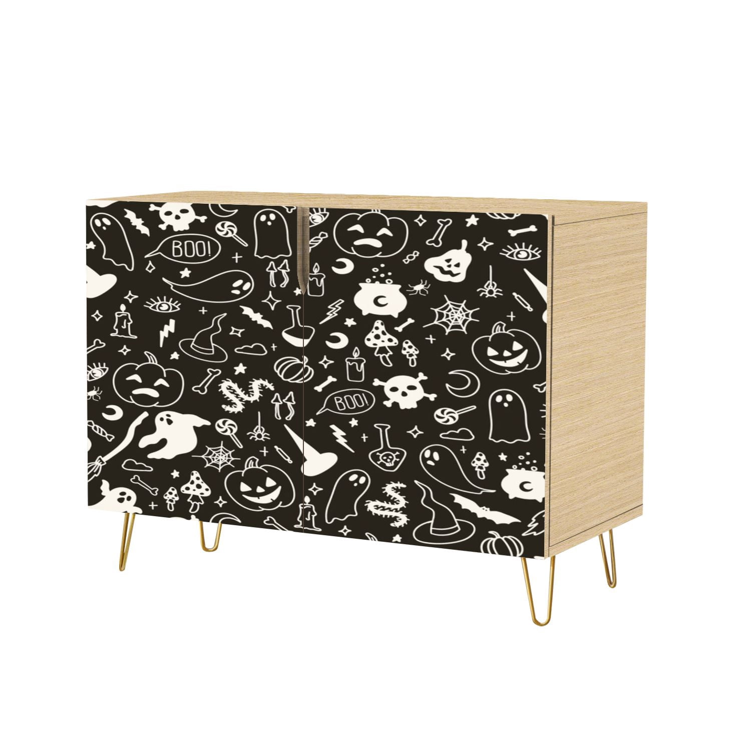 Sideboard Buffet Cabinet with Storage Halloween mystery cartoon line ...