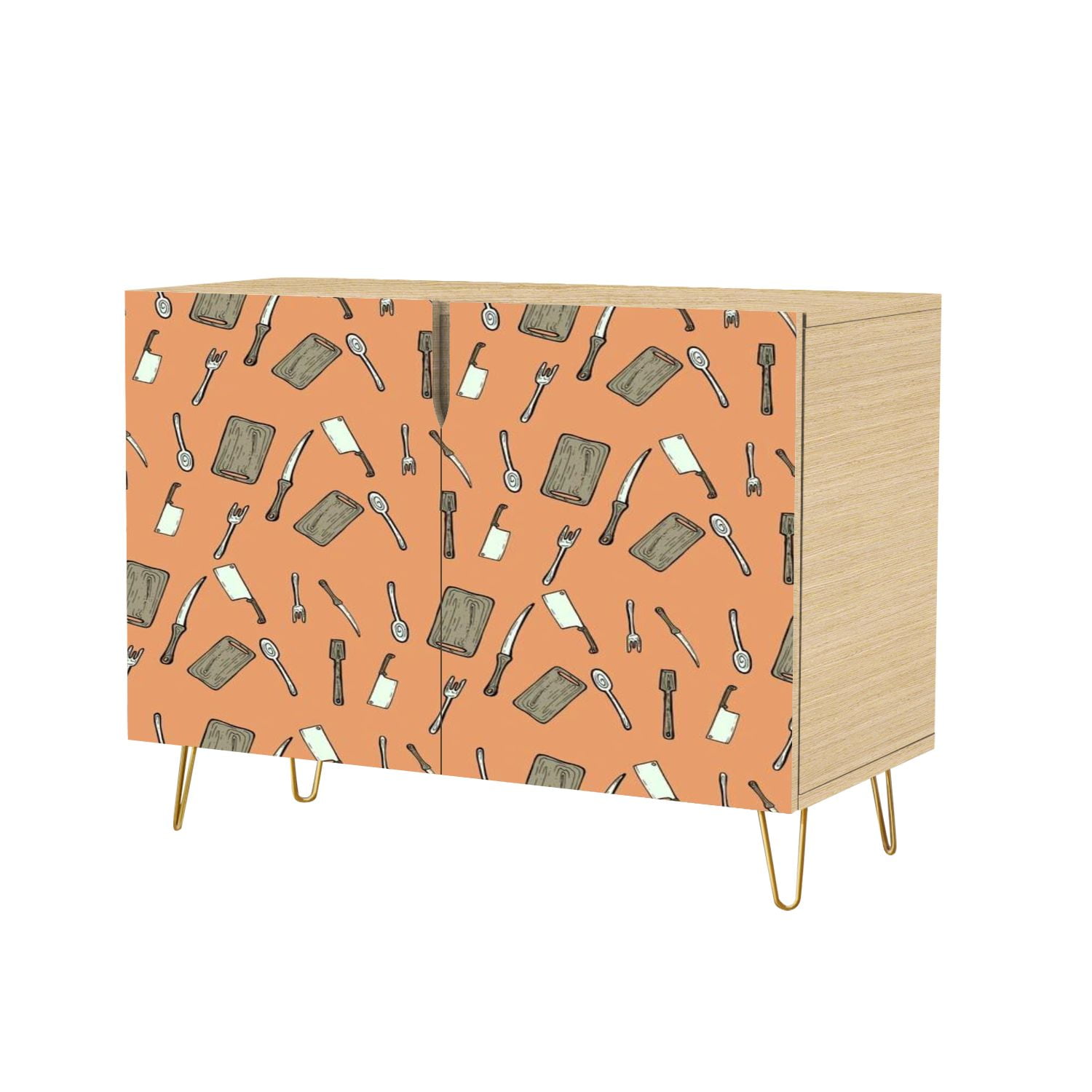 Sideboard Buffet Cabinet with Storage Hand drawn cutlery doodle ...