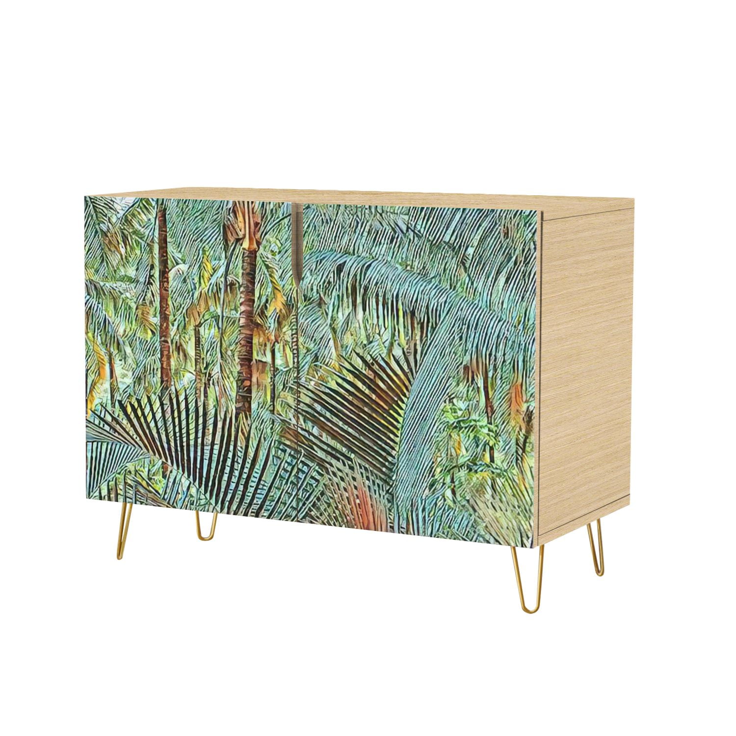 Sideboard Buffet Cabinet with Storage Jungle greenery coco palm leaves ...