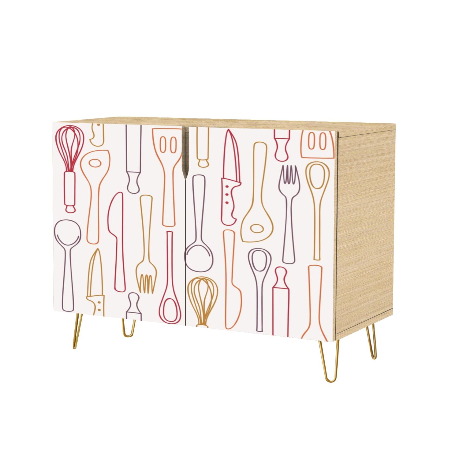 Sideboard Buffet Cabinet with Storage Kitchen cooking utensils cutlery ...