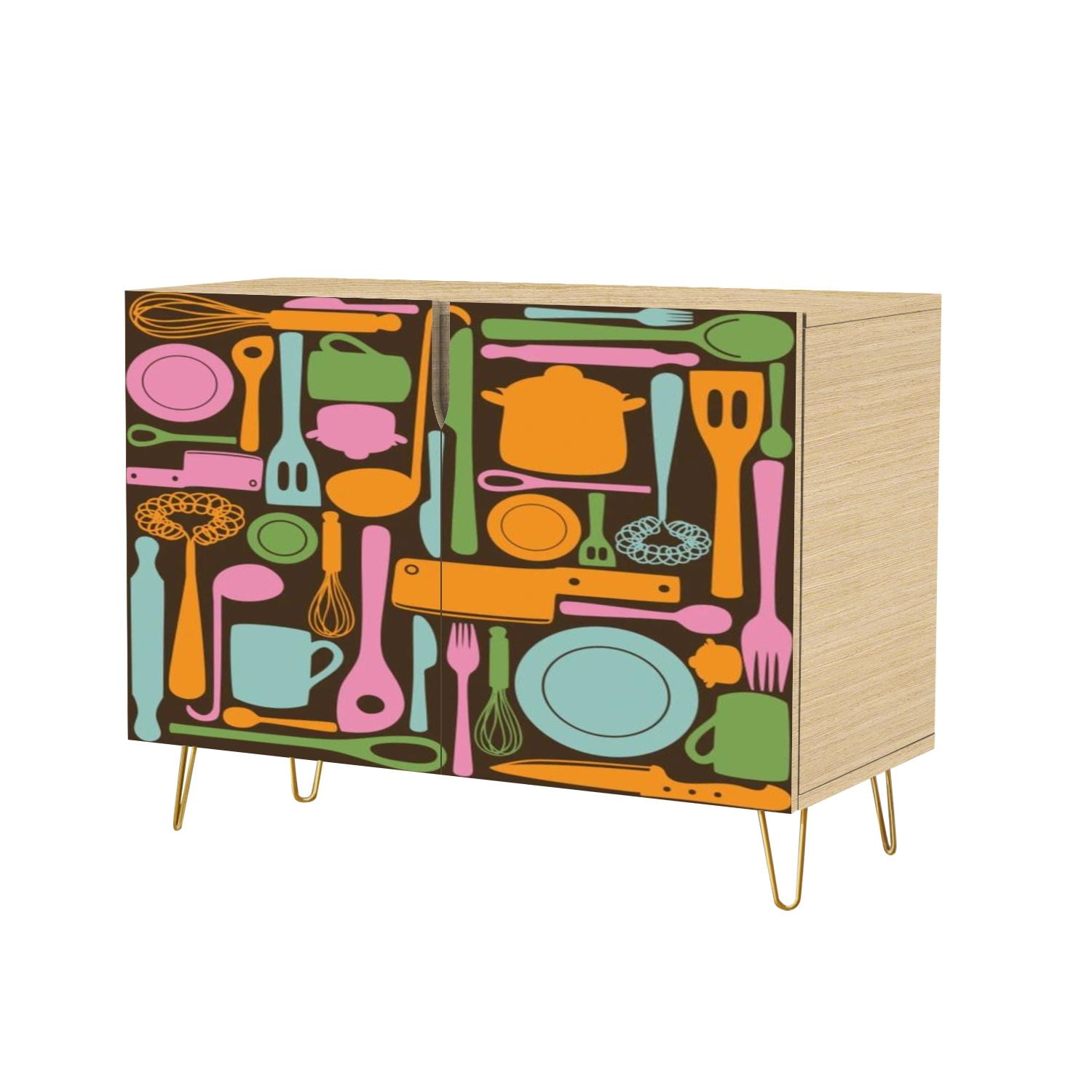 Sideboard Buffet Cabinet with Storage Kitchen cooking utensils cutlery ...