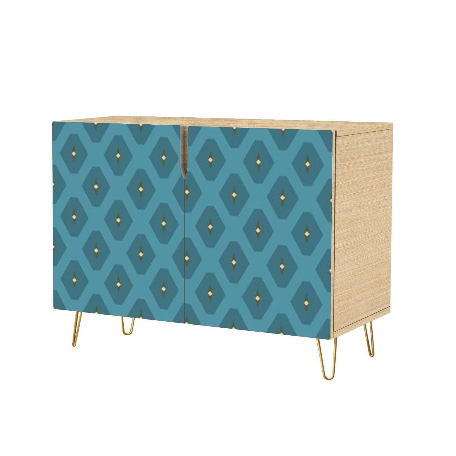 Sideboard Buffet Cabinet with Storage Monotone blue seamless abstract ...