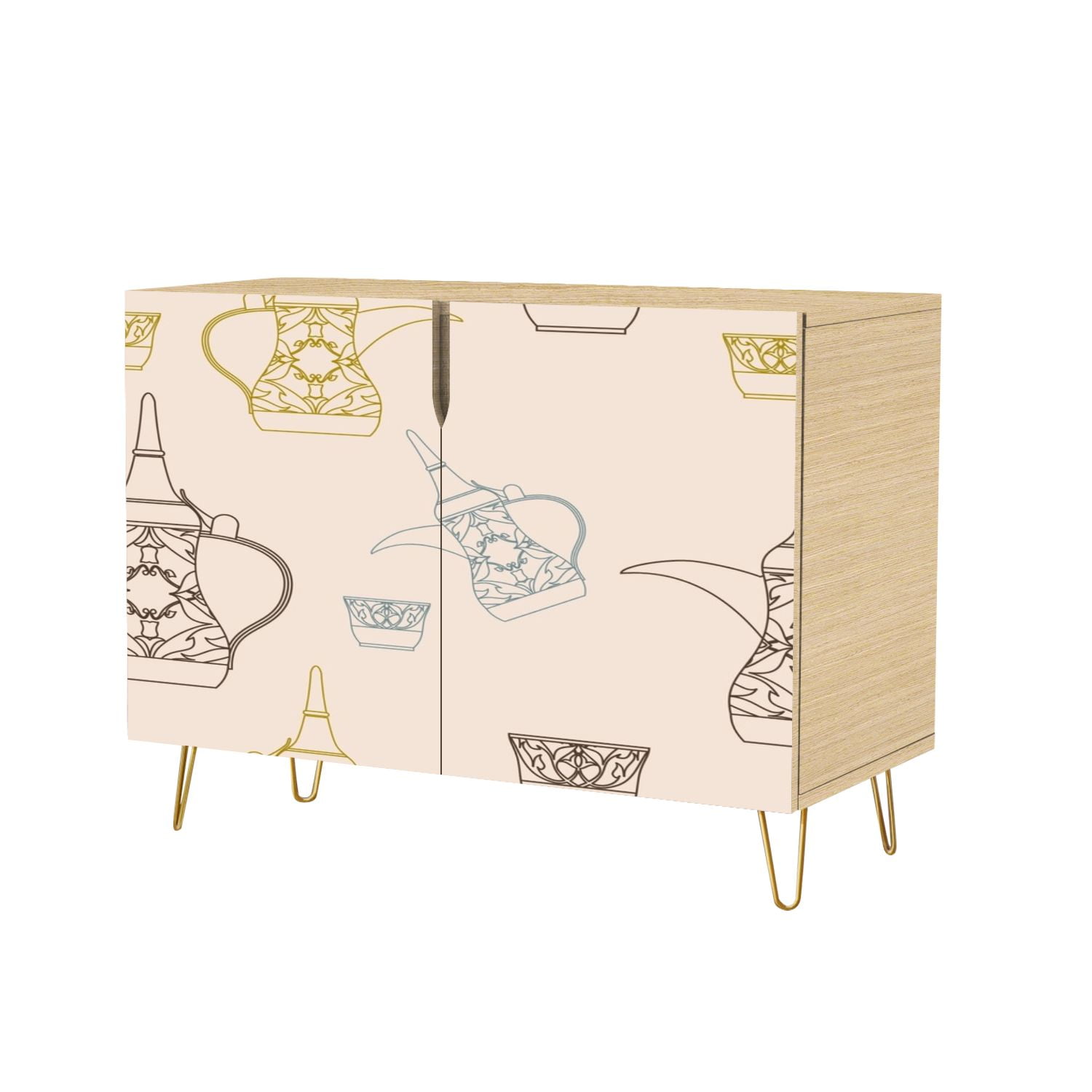 Sideboard Buffet Cabinet with Storage Outline Arab Dallah Coffee Pot ...